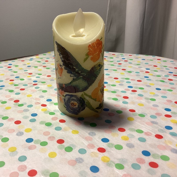 Hand Crafted | Accents | Candle Hummingbirds Blue Floral Party ...